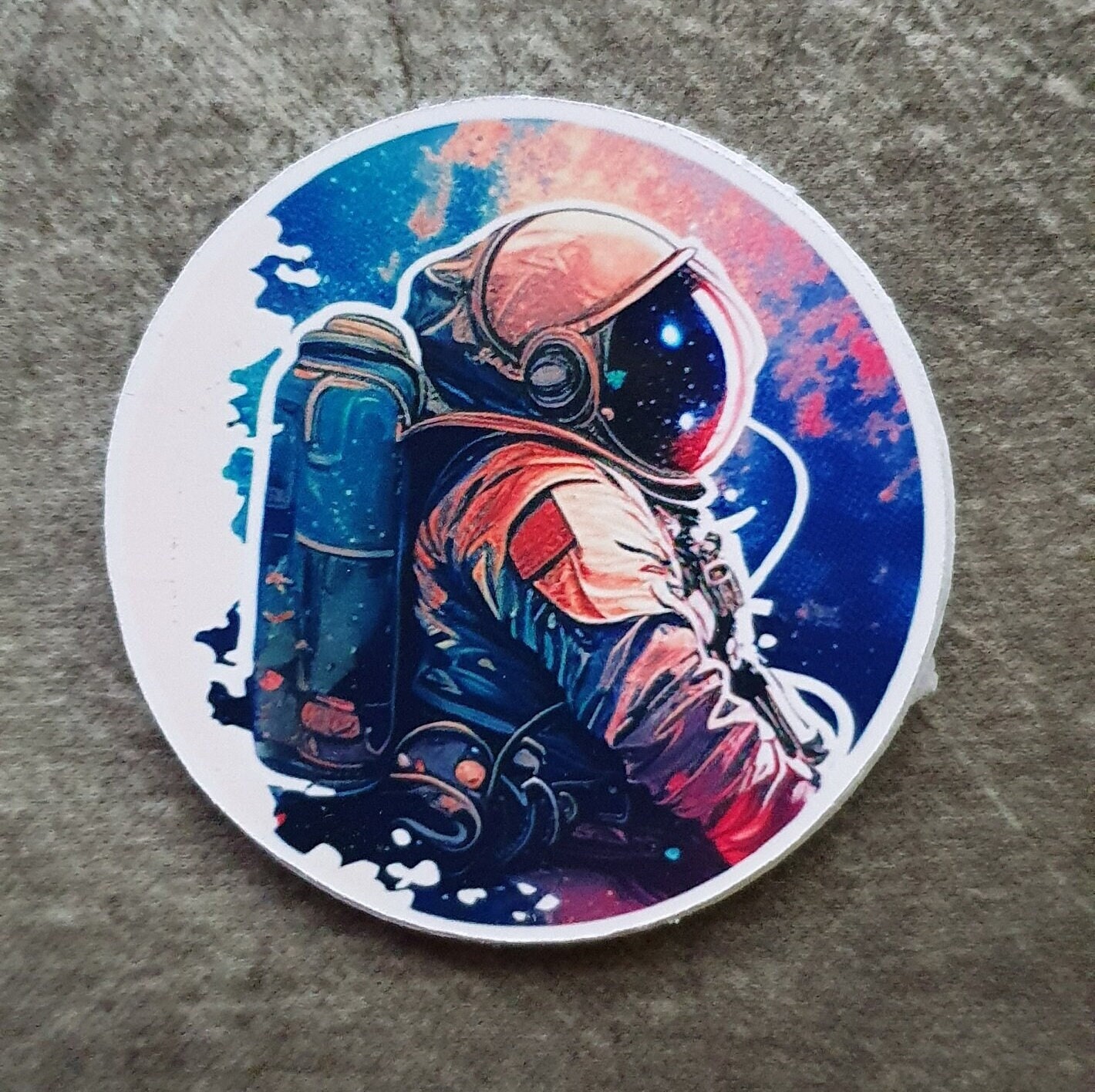 Astronaut in Space Sticker, Astronaut Flying Through Space Galactic ...