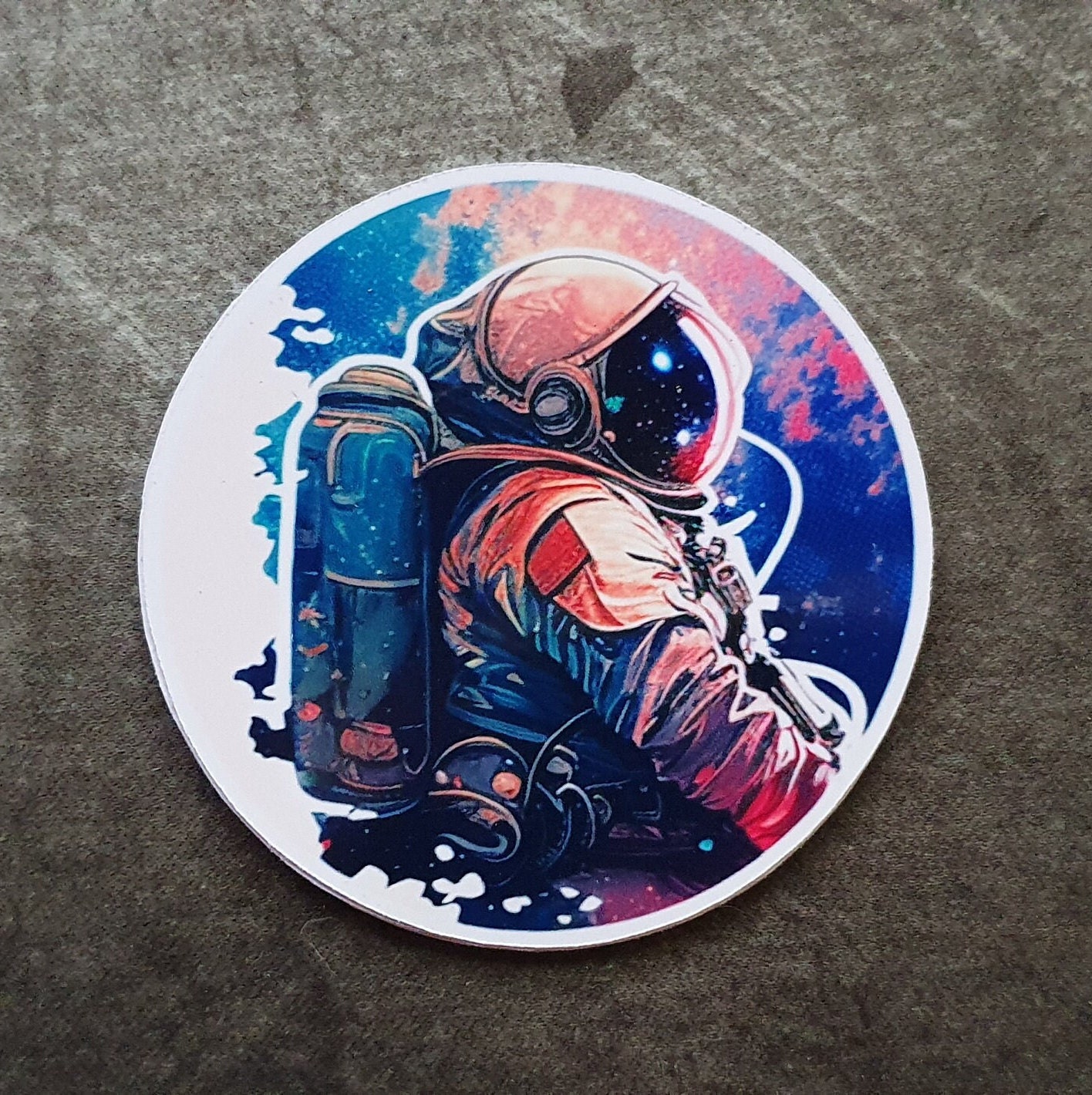 Astronaut in Space Sticker, Astronaut Flying Through Space Galactic ...