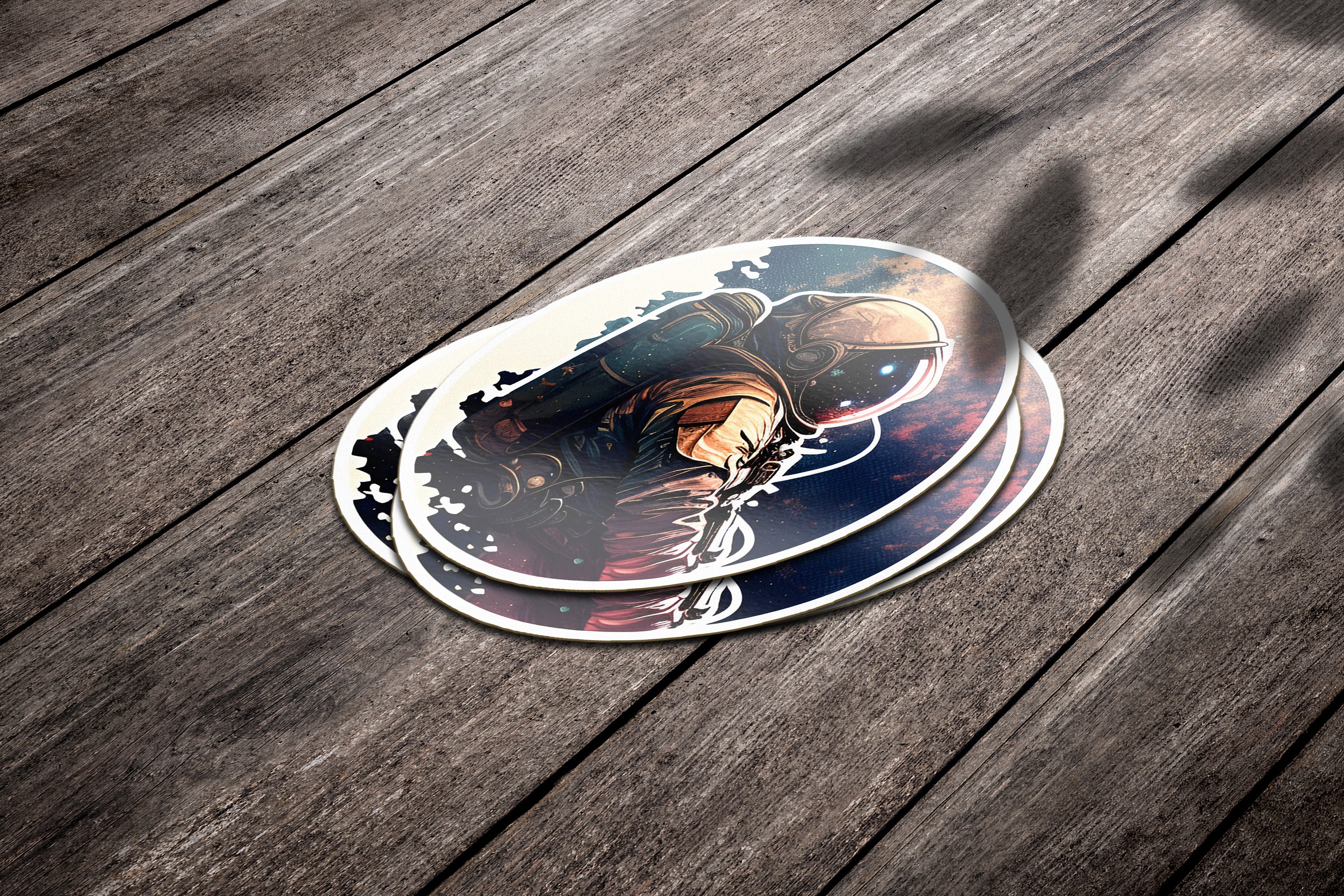Astronaut in Space Sticker, Astronaut Flying Through Space Galactic ...