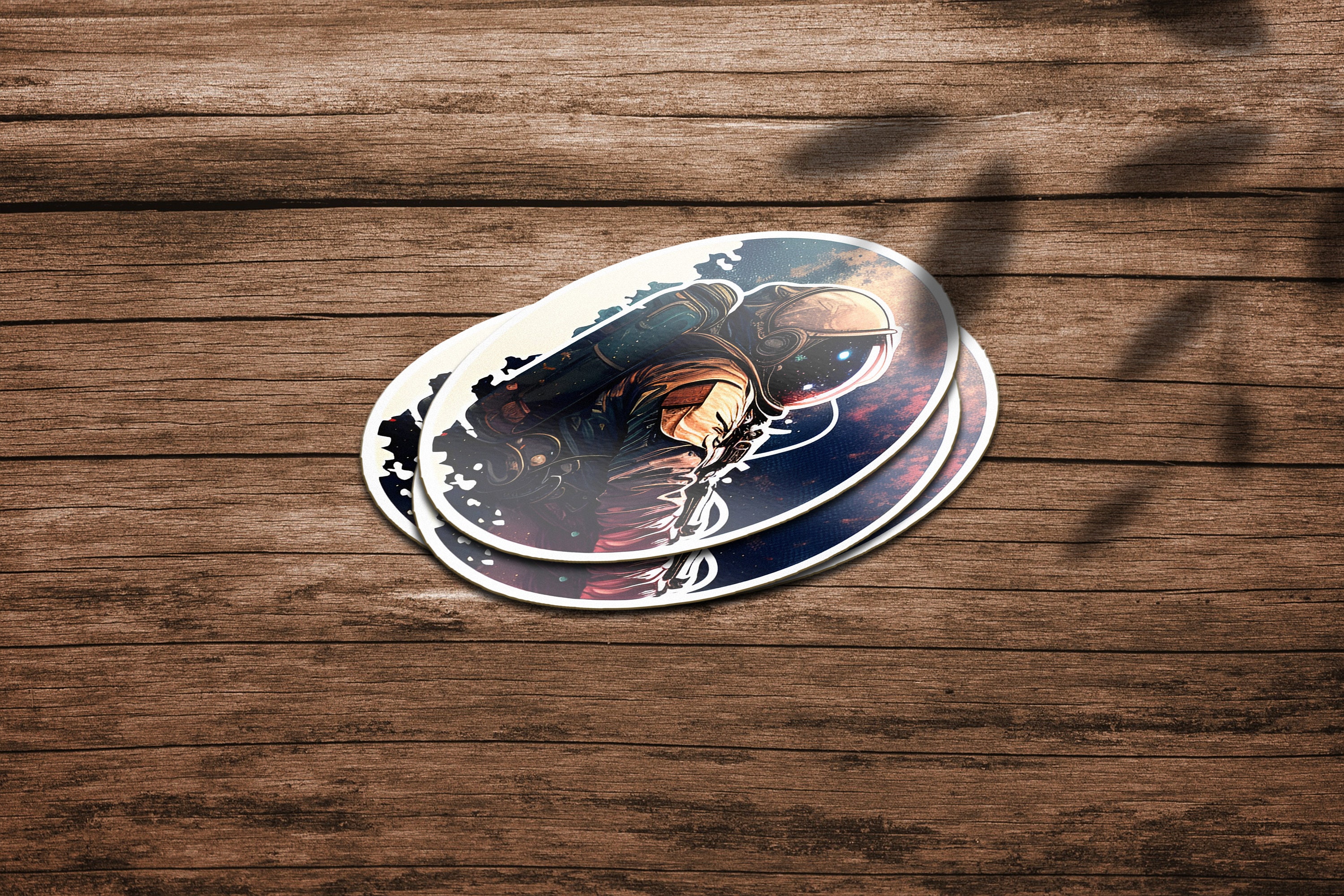 Astronaut in Space Sticker, Astronaut Flying Through Space Galactic ...