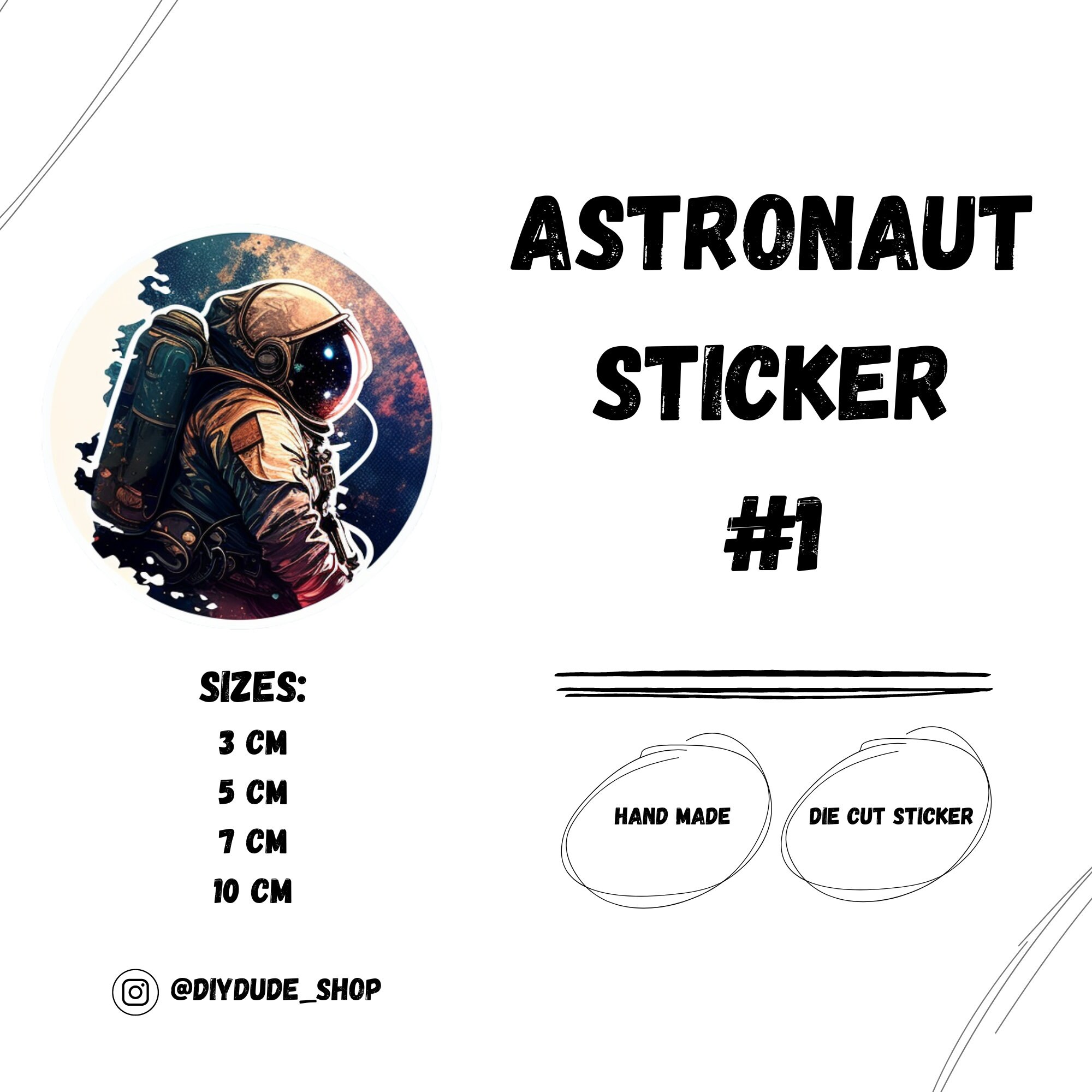 Astronaut in Space Sticker, Astronaut Flying Through Space Galactic ...