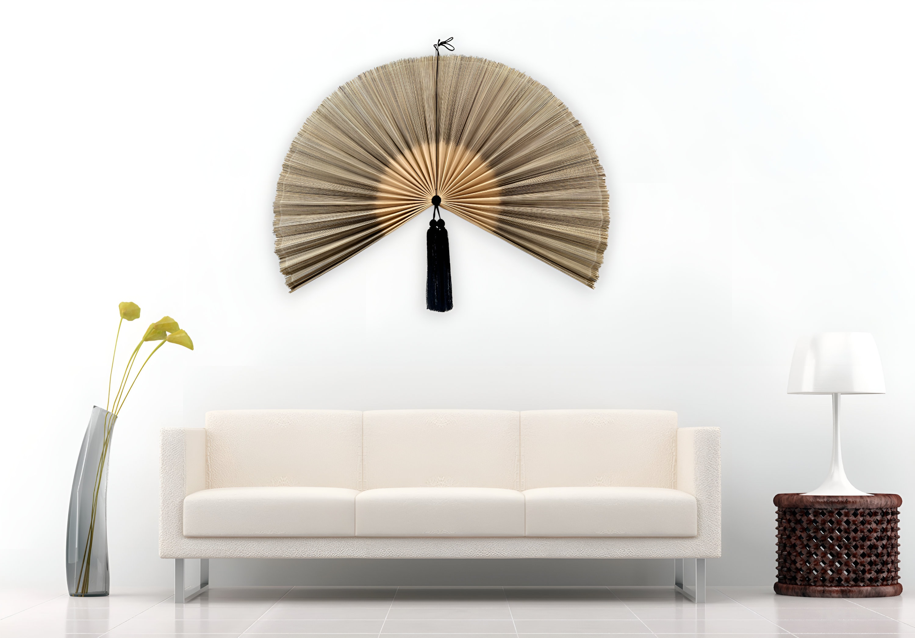 Fan Wall Fan Decor Wall Decor Home Decor Bamboo Folding - Etsy