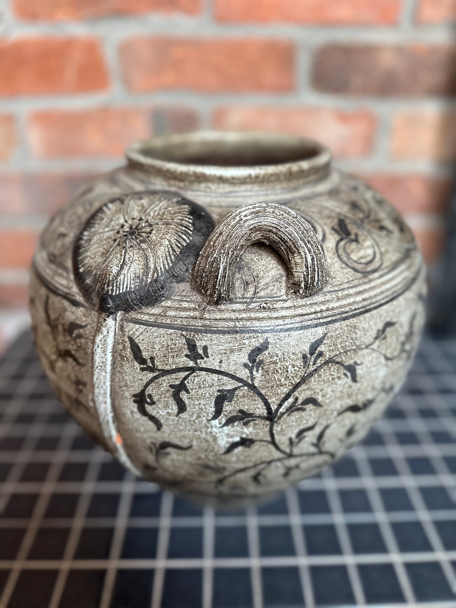 Korean High Fired Onggi Stoneware Pottery Twin Fishes Marriage Jar - Etsy