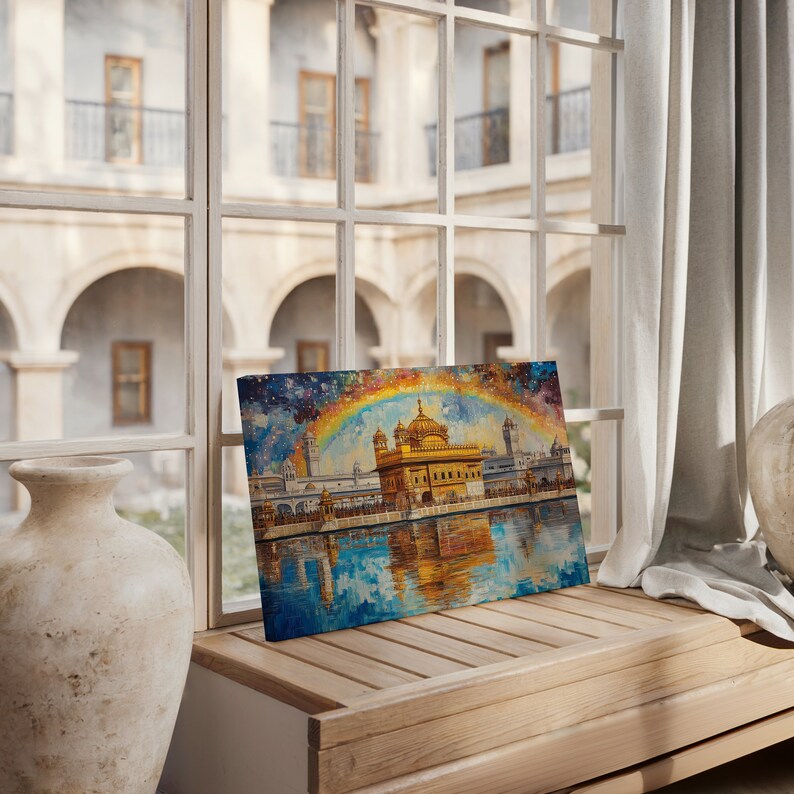 Gurdwara Sikh Art Golden Temple Canvas Unframed Sikh Wall Art Sikhism ...