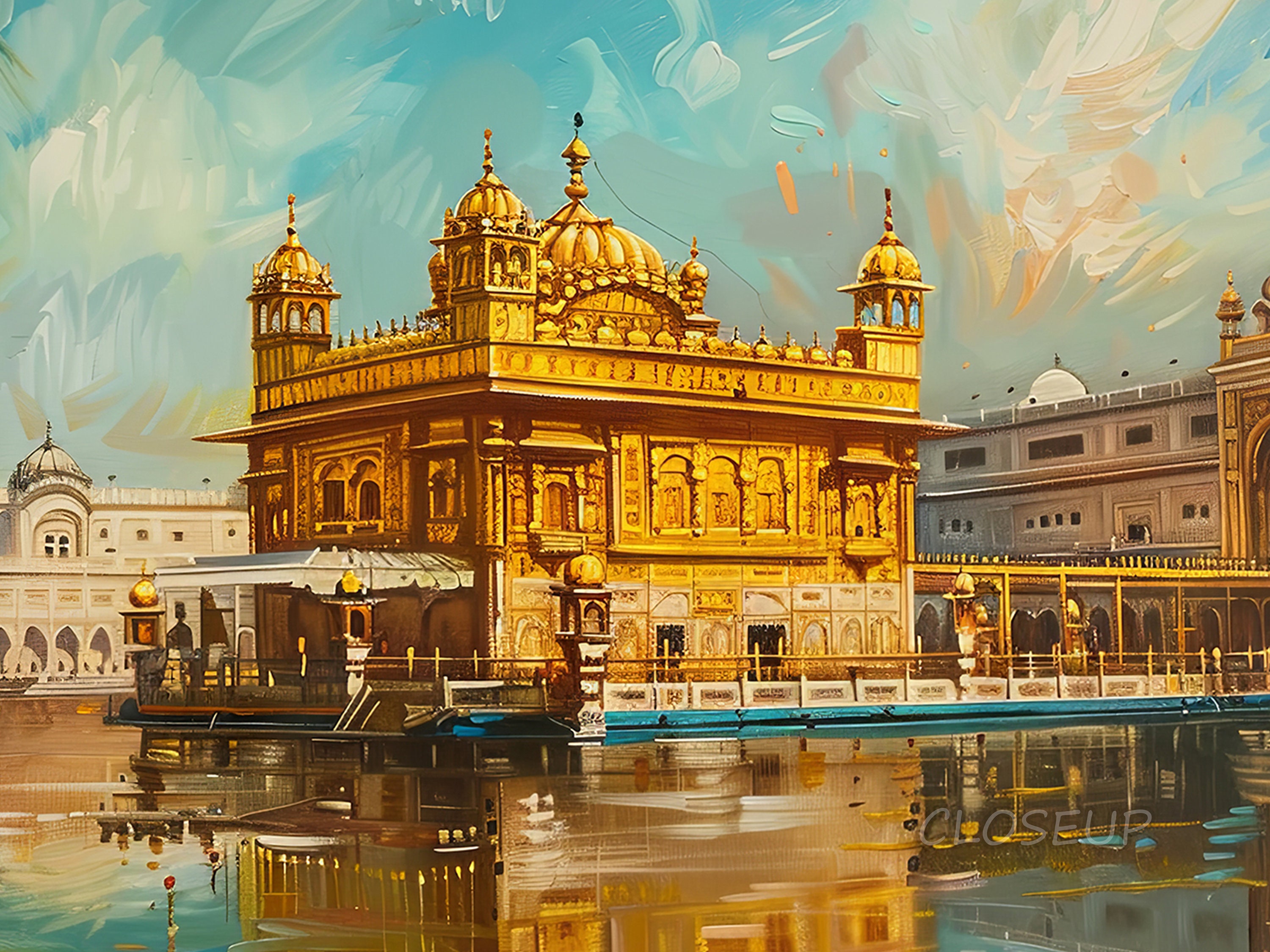Gurudwara Sikh Art Golden Temple Poster Unframed Sikh Wall Art Sikhism ...
