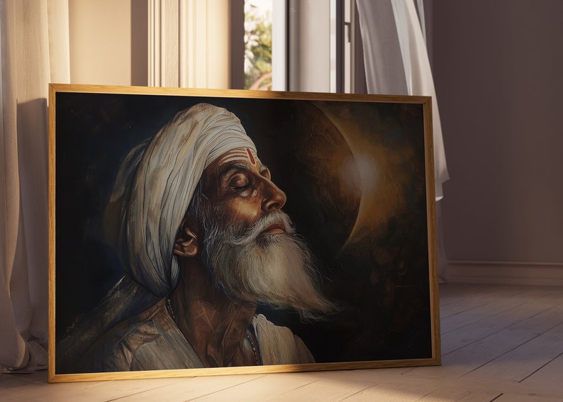 Guru Amar Das Ji Sikh Oil Painting 550+ DPI Poster Sikh Wall Art ...