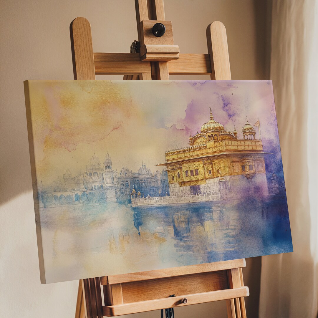 Gurudwara Sikh Art Golden Temple Canvas Unframed Sikh Wall Art Sikhism ...