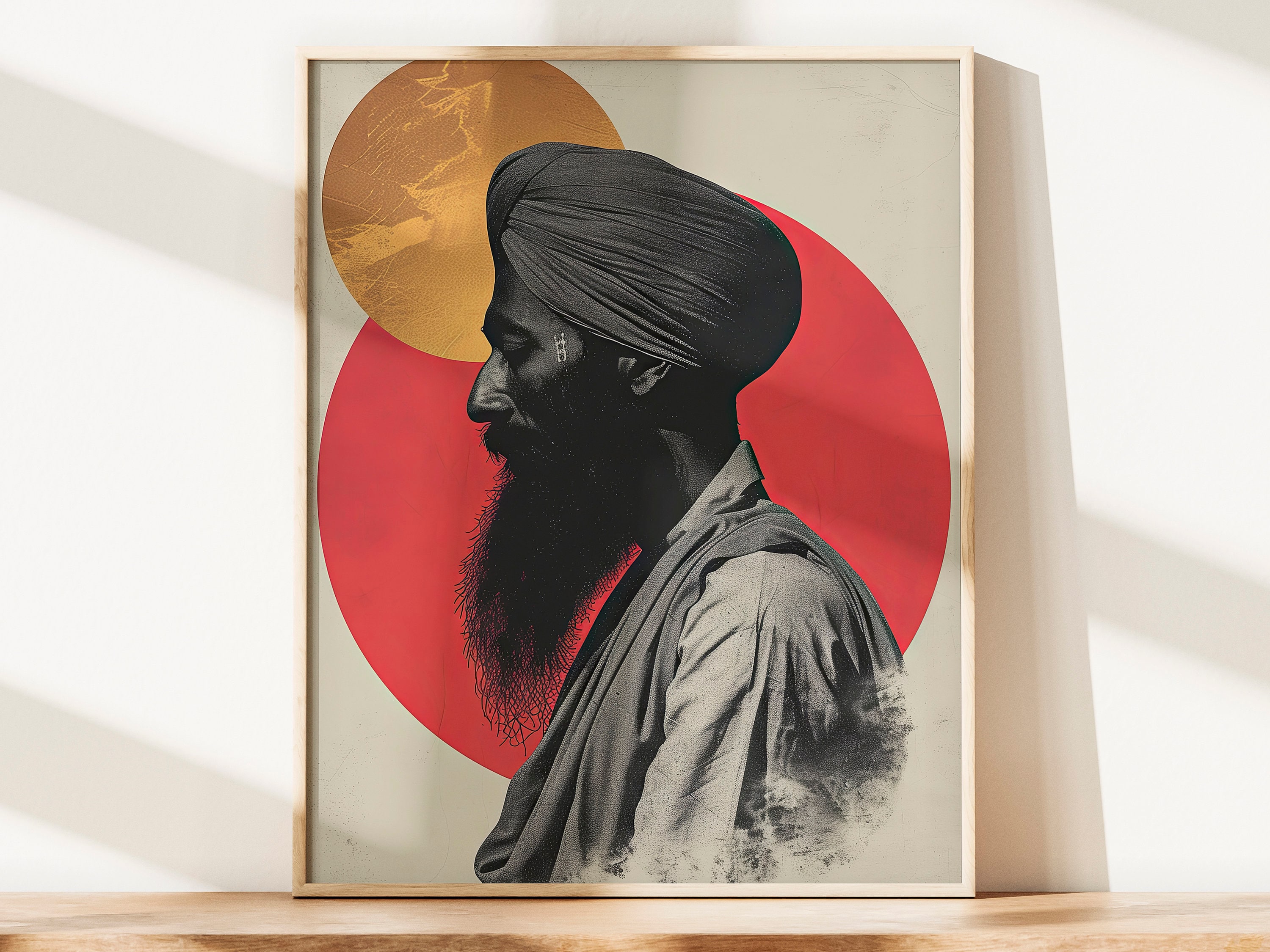 Sikh Guru Print Poster Sikh Wallpaper Oil Painting Sikh Wall Art Sikh ...