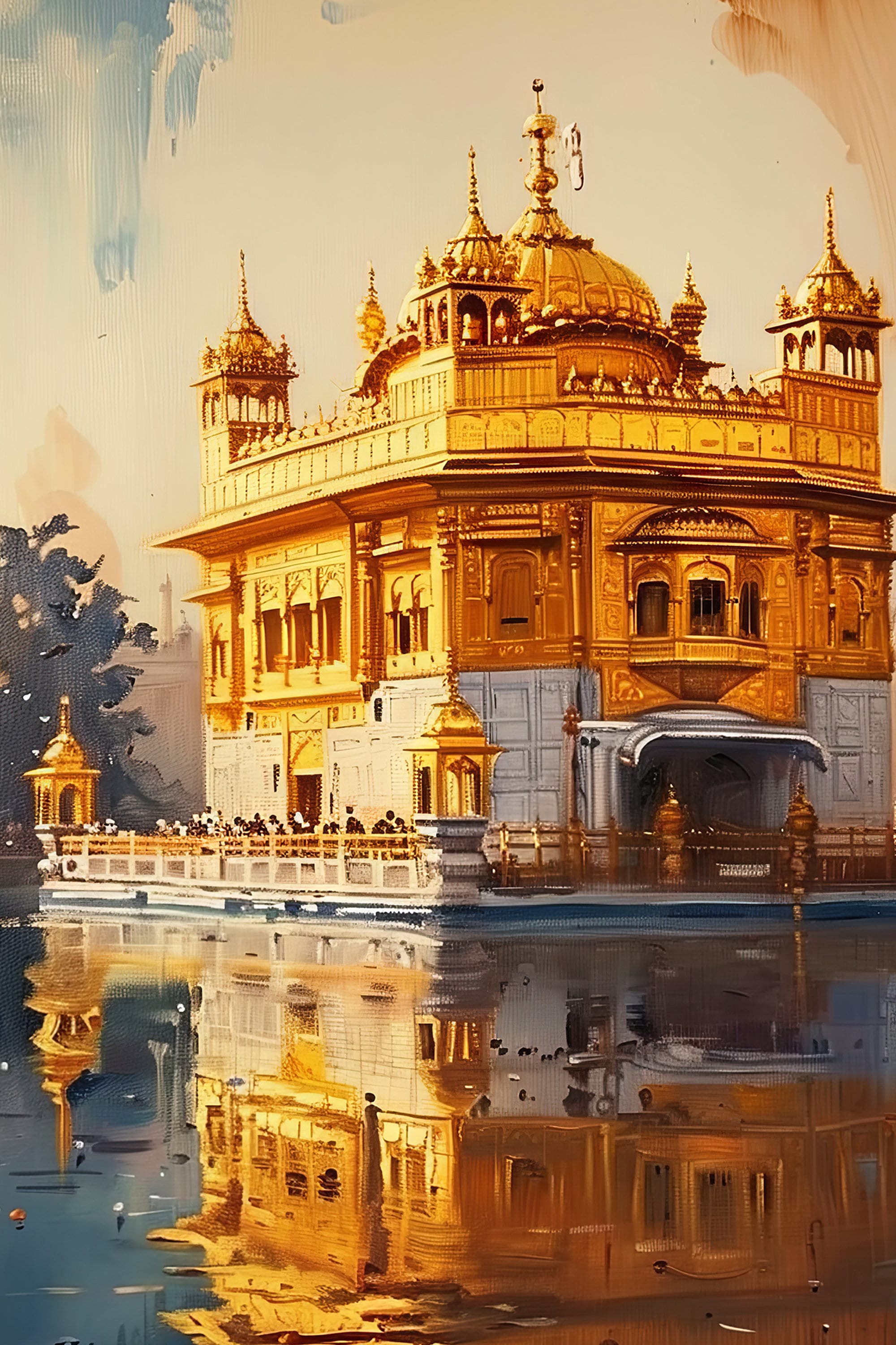 Gurudwara Sikh Art Golden Temple Poster Unframed Sikh Wall Art Sikhism ...