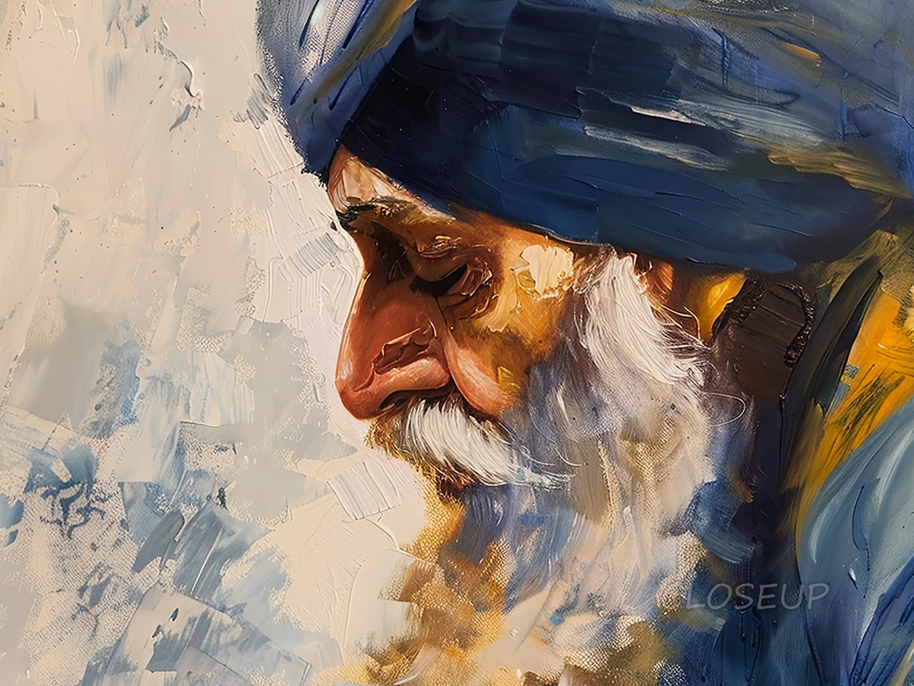 Sikh Guru Print Poster Sikh Wallpaper Oil Painting Sikh Wall Art Sikh ...