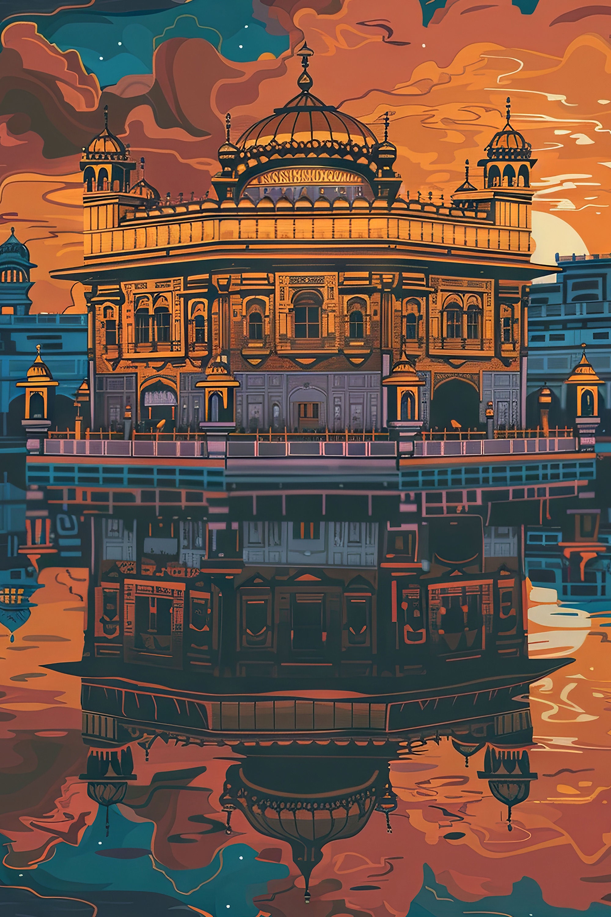 Gurudwara Sikh Art Golden Temple Poster Unframed Sikh Wall Art Sikhism ...