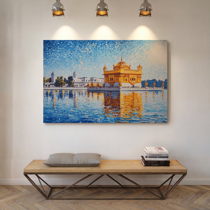 Gurudwara Sikh Art Golden Temple Canvas Unframed Sikh Wall Art Sikhism ...