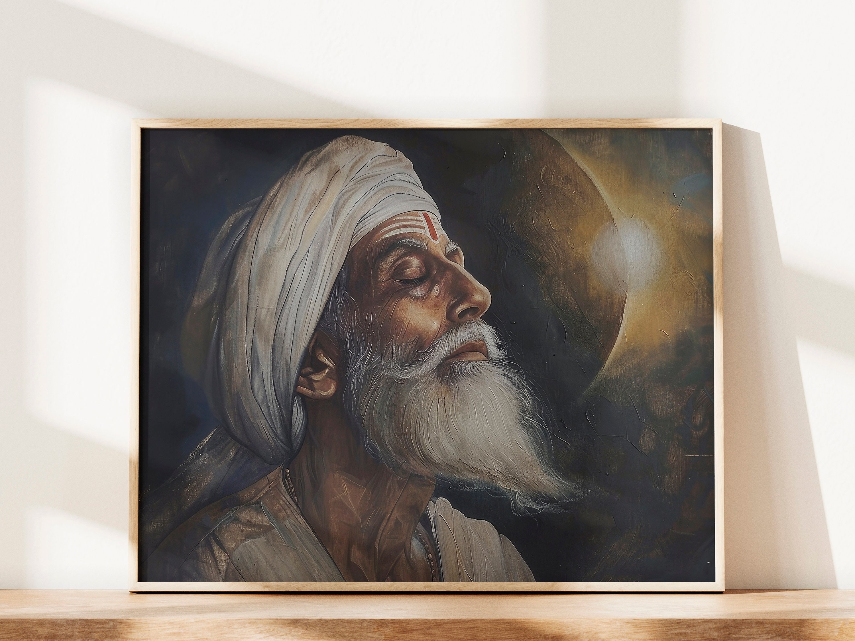 Guru Amar Das Ji Sikh Oil Painting 550+ DPI Poster Sikh Wall Art ...