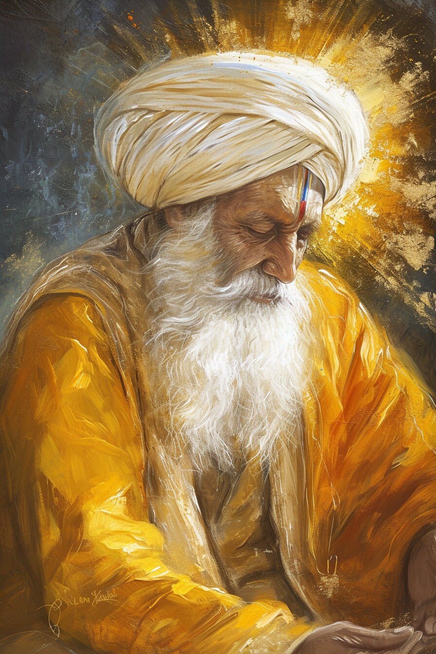Sikh Guru Print Poster Sikh Wallpaper Oil Painting Sikh Wall Art Sikh ...