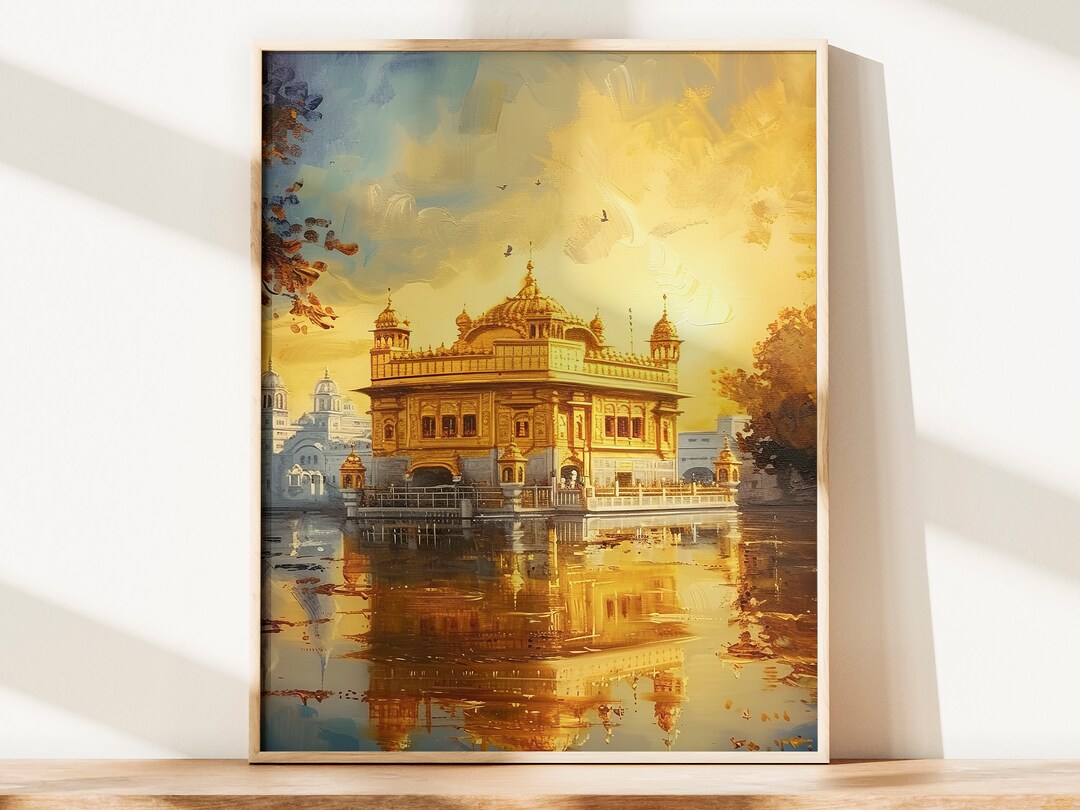 Gurdwara Sikh Art Golden Temple Digital Print - Sikh Wall Art Sikhism ...