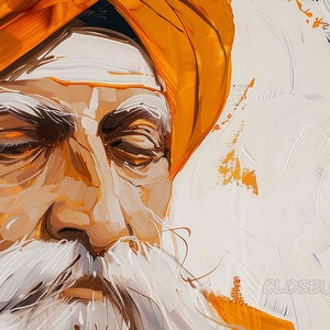 Guru Sikh Oil Painting Digital Print Sikh Wall Art Religious Art Sikh ...