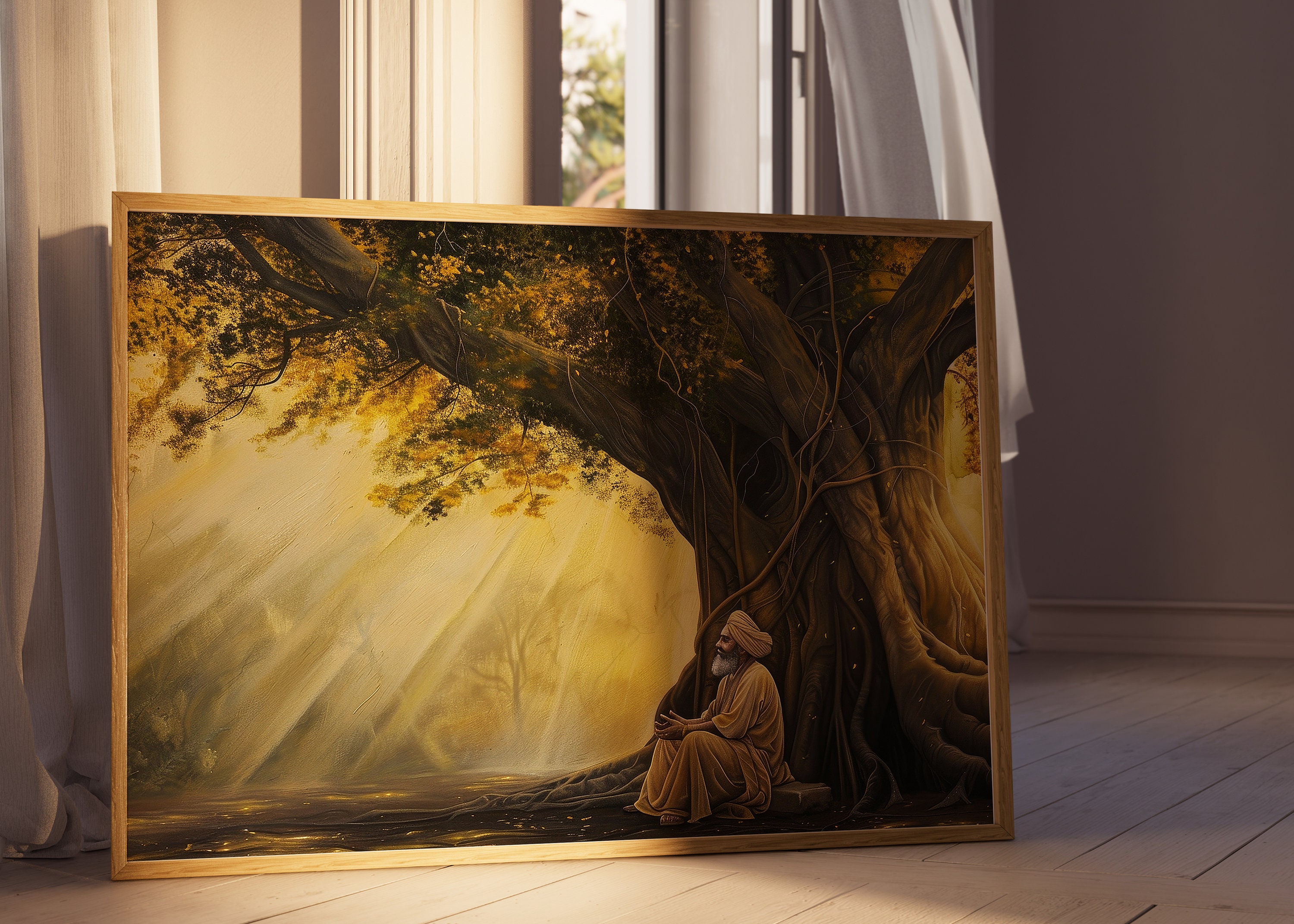 Sikh Guru Sikh Oil Painting 550+ DPI Poster Sikh Wall Art Religious Art ...