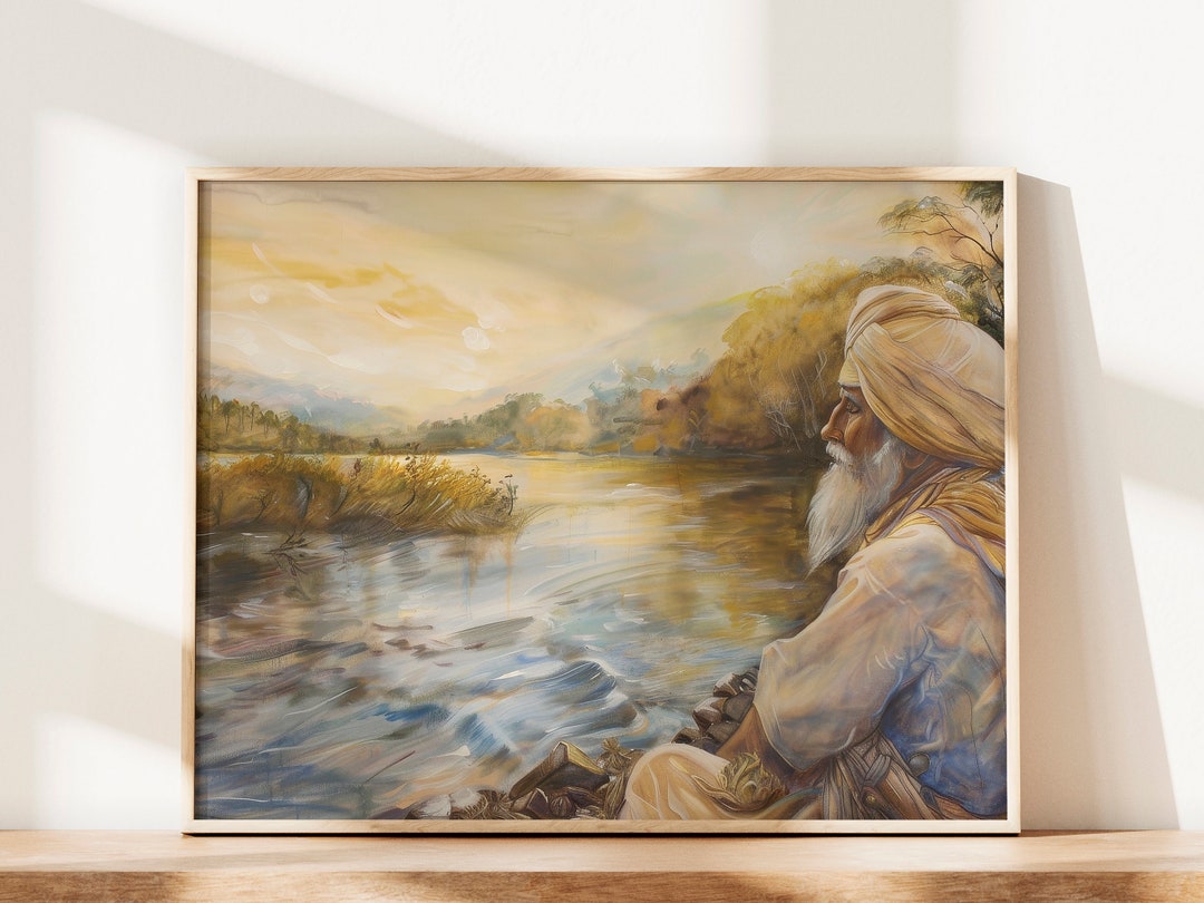 Guru Amar Das Ji Sikh Oil Painting 550+ DPI Poster Sikh Wall Art ...