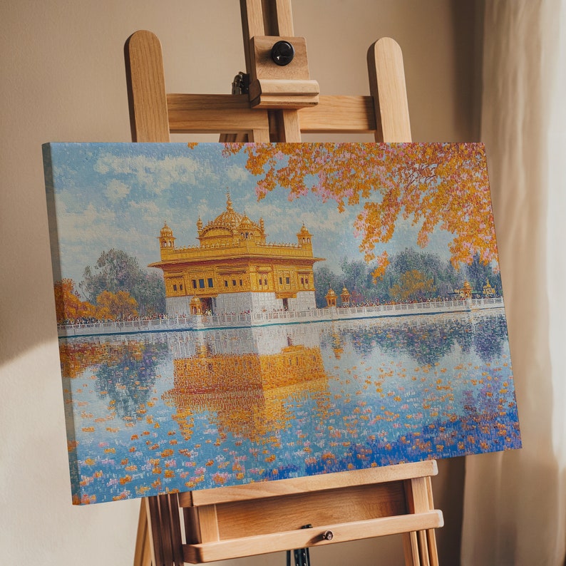 Gurudwara Sikh Art Golden Temple Canvas Unframed Sikh Wall Art Sikhism ...