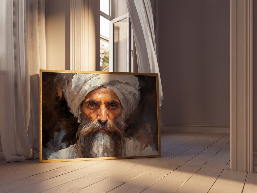 Guru Amar Das: Heavy Paint, Deep Resonance | Sikh Art | Religious Art ...