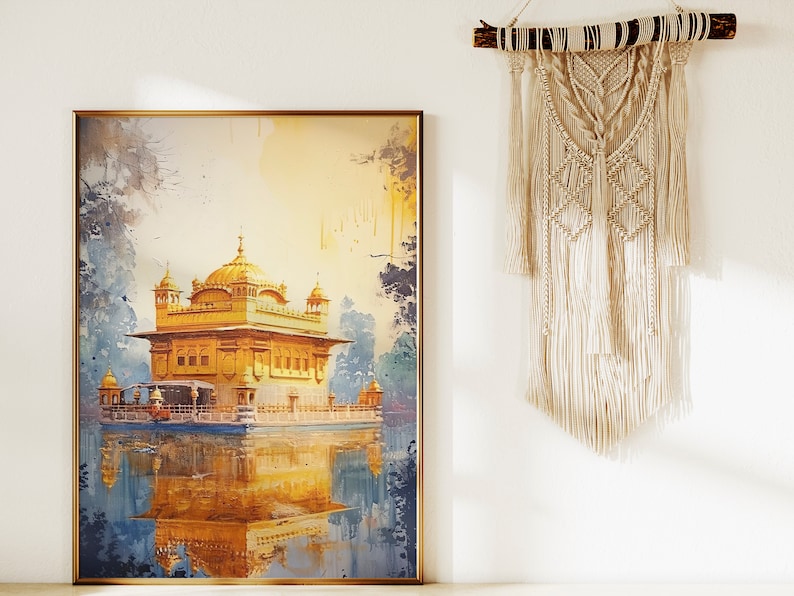 Gurudwara Sikh Art Golden Temple Poster Unframed Sikh Wall Art Sikhism ...