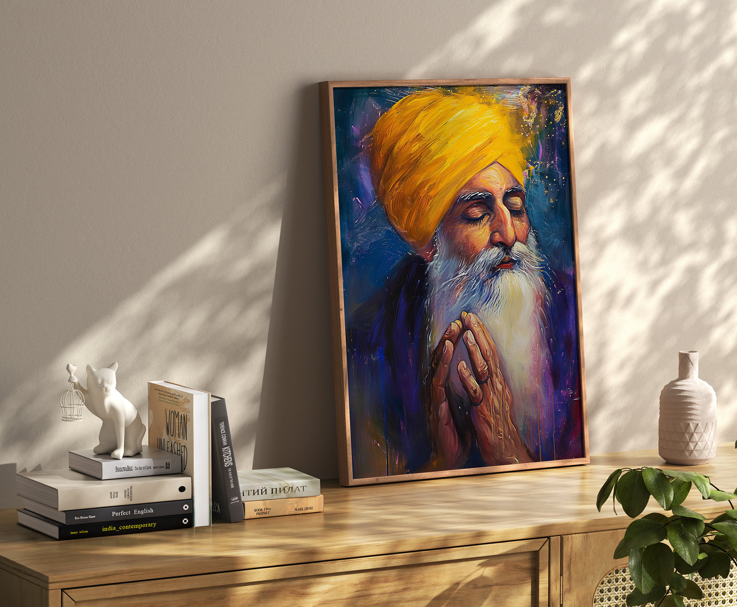 Sikh Guru Print Poster Sikh Wallpaper Oil Painting Sikh Wall Art Sikh ...