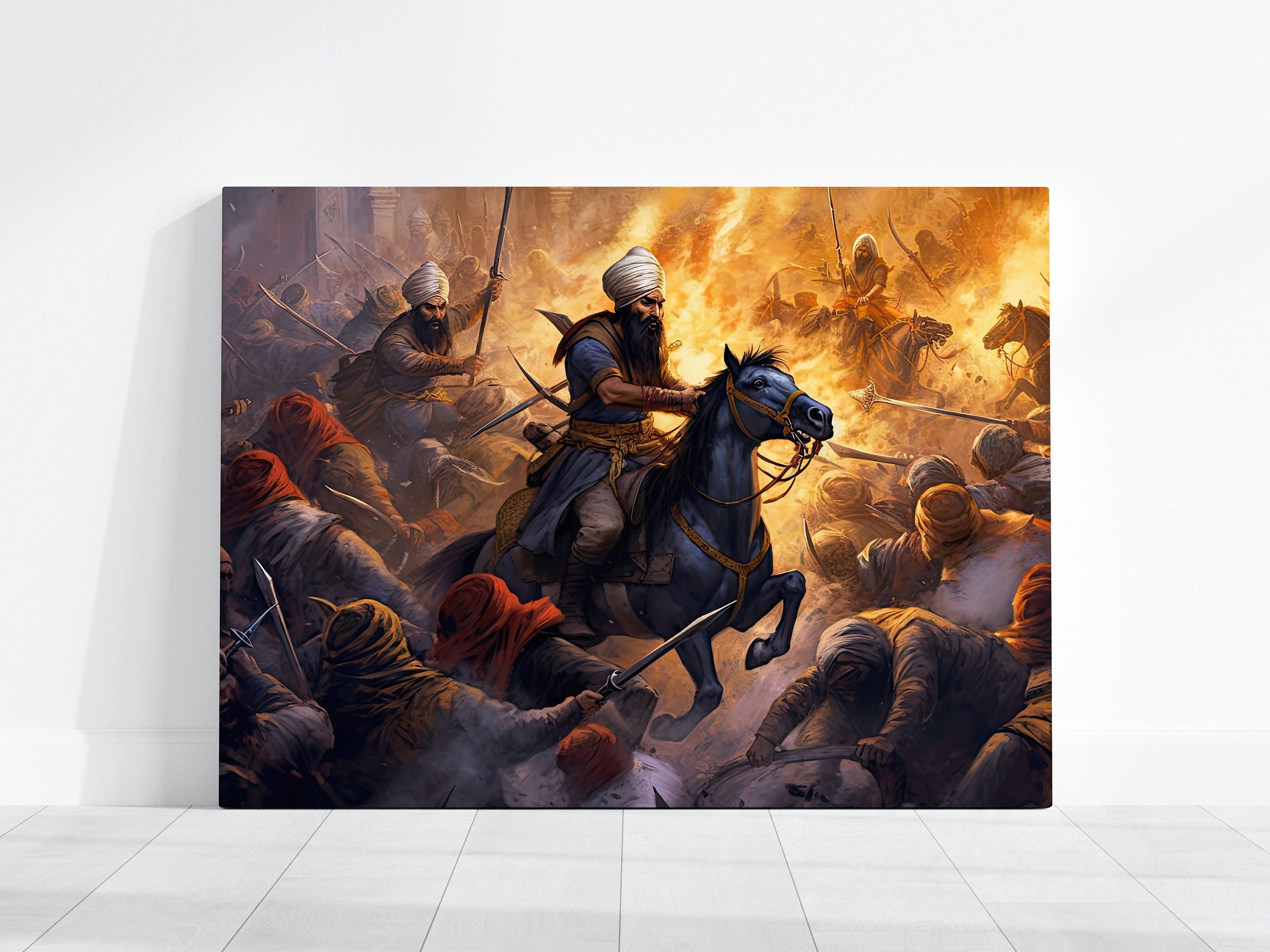 The Battle of Chamkaur 500+ DPI | Canvas | Sikh Art | Wall Decor | Sikh ...