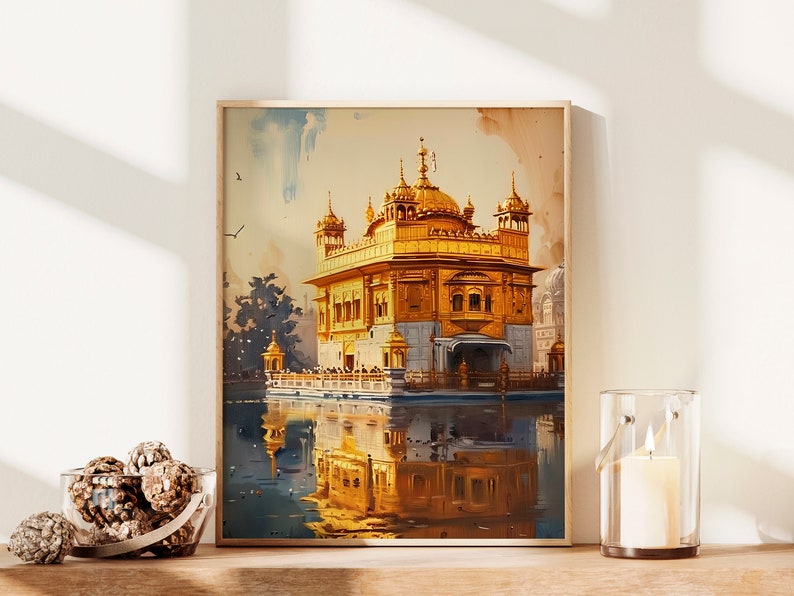 Gurudwara Sikh Art Golden Temple Poster Unframed Sikh Wall Art Sikhism ...