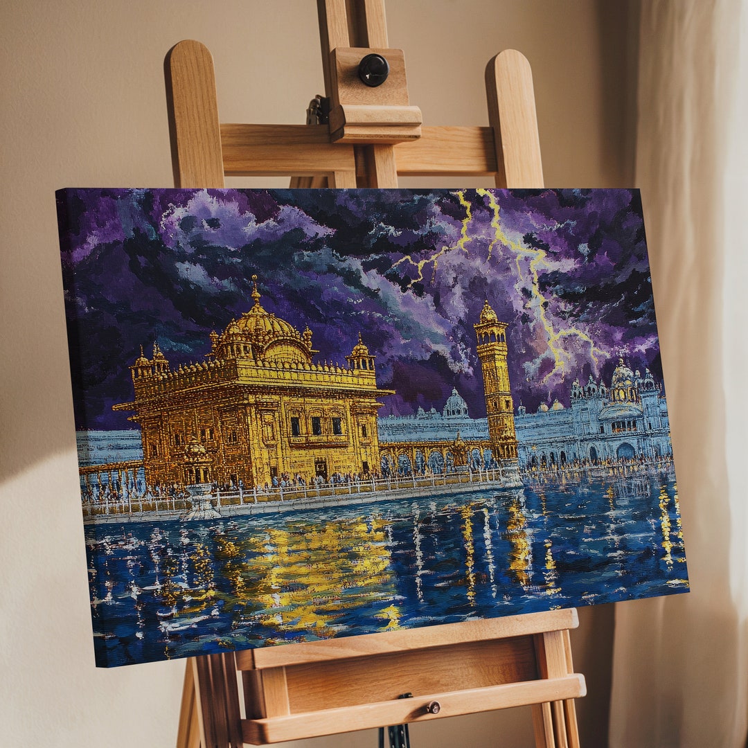 Gurdwara Sikh Art Golden Temple Canvas Unframed Sikh Wall Art Sikhism ...
