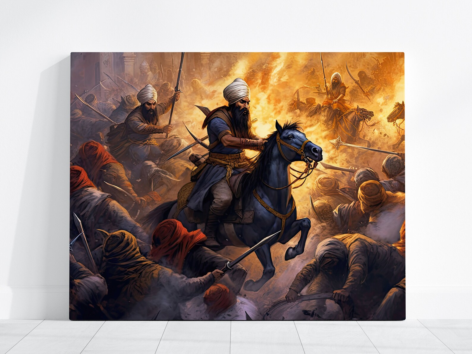 The Battle of Chamkaur 500+ DPI | Canvas | Sikh Art | Wall Decor | Sikh ...