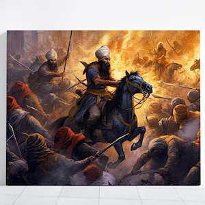 The Battle of Chamkaur 500+ DPI | Canvas | Sikh Art | Wall Decor | Sikh Wall Art | Printable ...
