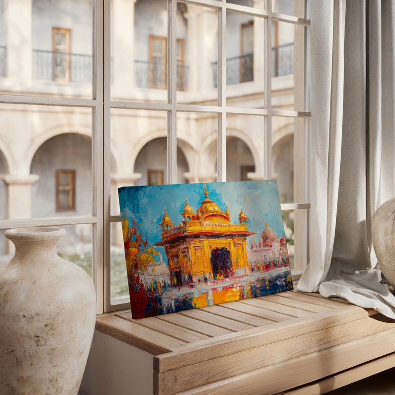 Gurdwara Sikh Art Golden Temple Canvas Unframed Sikh Wall Art Sikhism ...