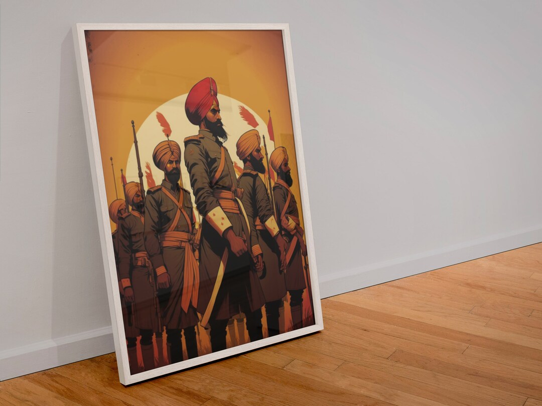 Bold & Stylized: Sikh Soldiers in Animated Art - Digital Print | Sikh ...