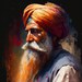 Gaze of Faith: A Sikh Elder's Devotion - Sikh Art | Oil Painting | Sikh ...