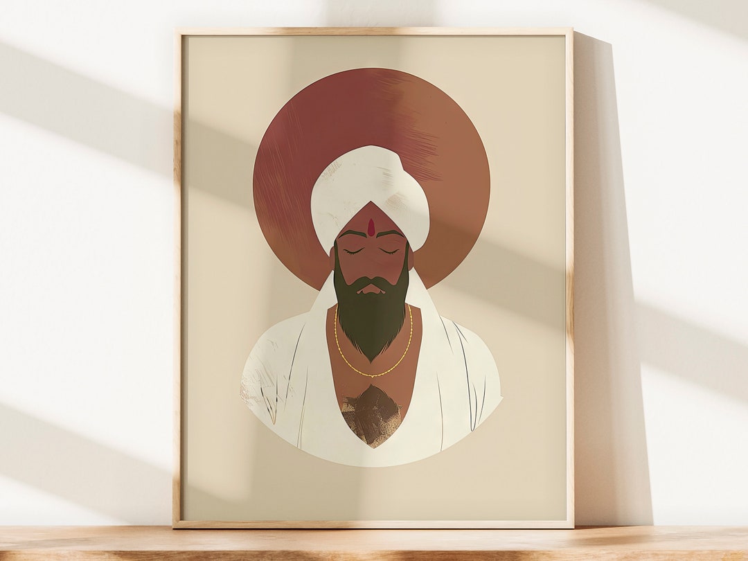 Minimalistic Sikh Guru 550 + DPI Sikh Poster Print | Religious Art ...