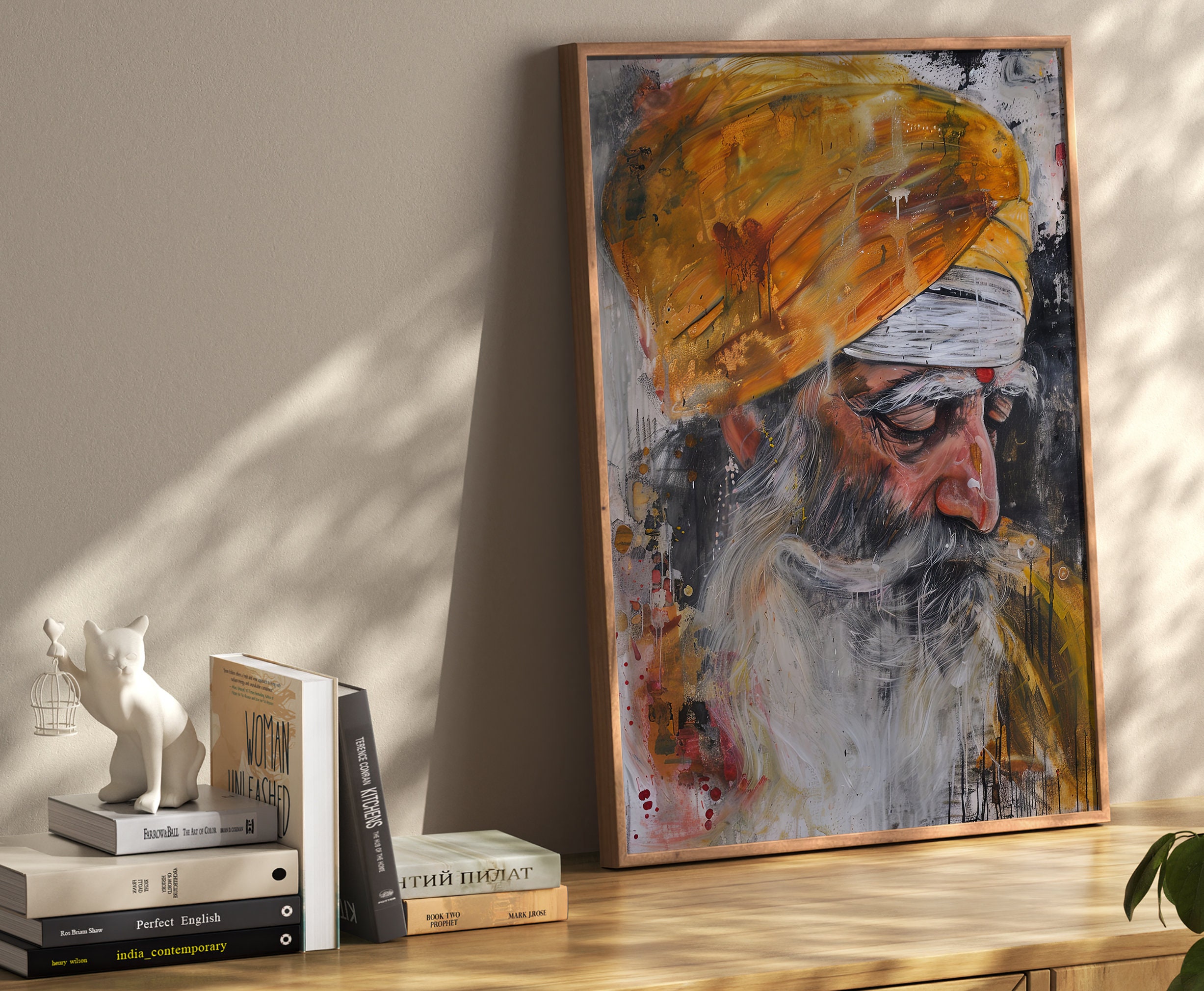 Sikh Guru Print Poster Sikh Wallpaper Abstract Oil Painting Sikh Wall ...