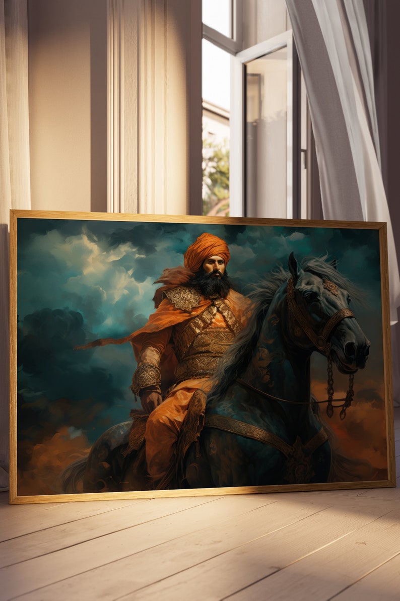 Mounted Legend: Sikh Hero in Battle - Sikh Art | Digital Wall Art ...
