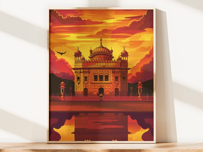 Gurdwara Sikh Art Golden Temple Poster Unframed Sikh Wall Art Sikhism ...