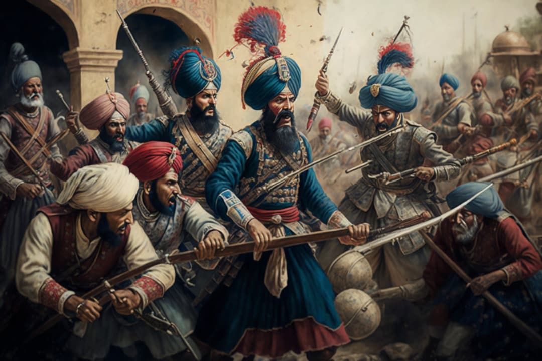 Battle of Sobraon Illustration Digital Print Sikh Art - Etsy