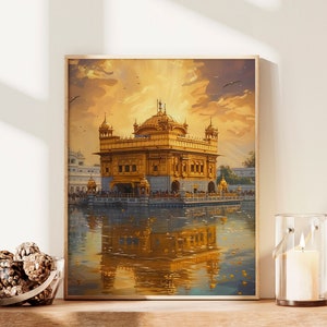 Gurdwara Sikh Art Golden Temple Poster Unframed Sikh Wall Art Sikhism ...