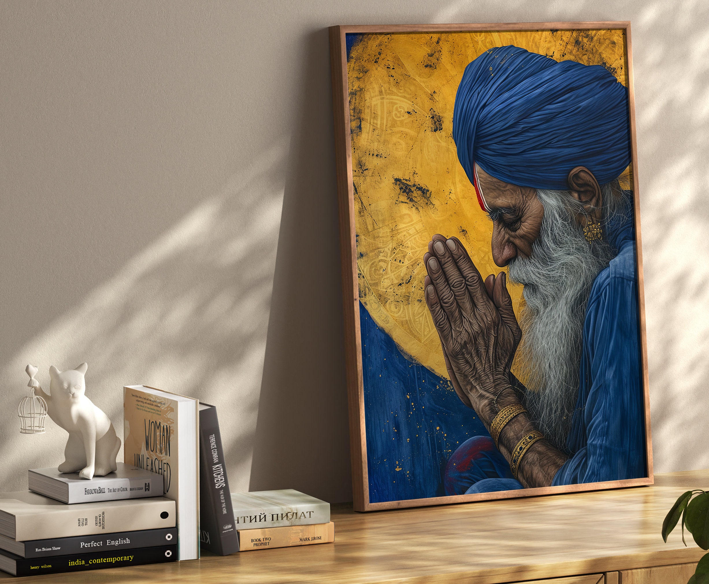 Sikh Guru Print Poster Sikh Wallpaper Oil Painting Sikh Wall Art Sikh ...