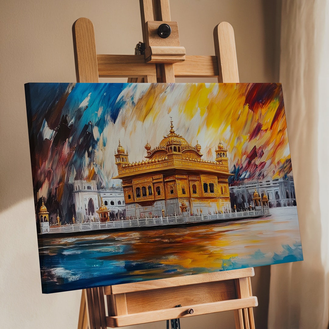 Gurudwara Sikh Art Golden Temple Canvas Unframed Sikh Wall Art Sikhism ...