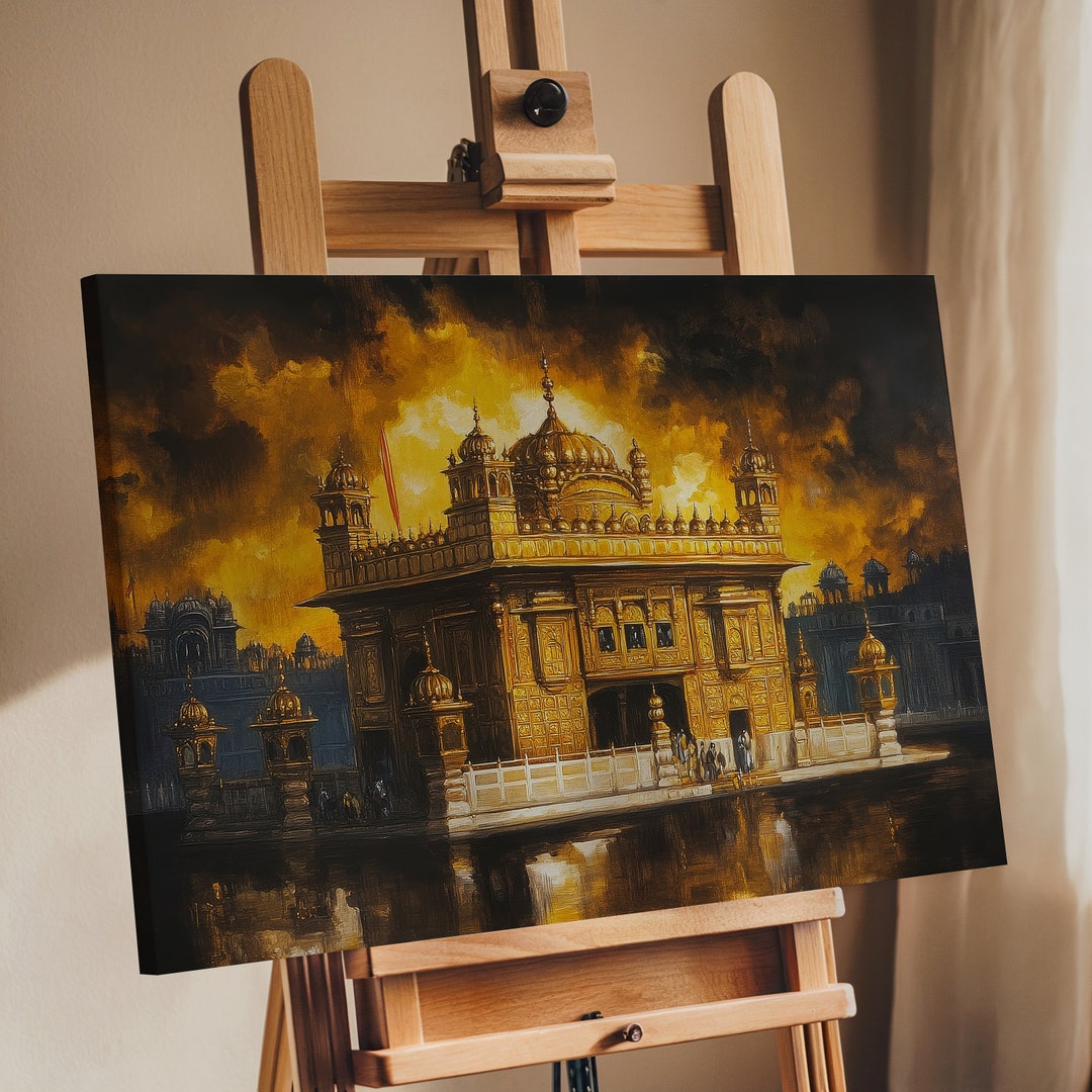 Gurdwara Sikh Art Golden Temple Canvas Unframed Sikh Wall Art Sikhism ...