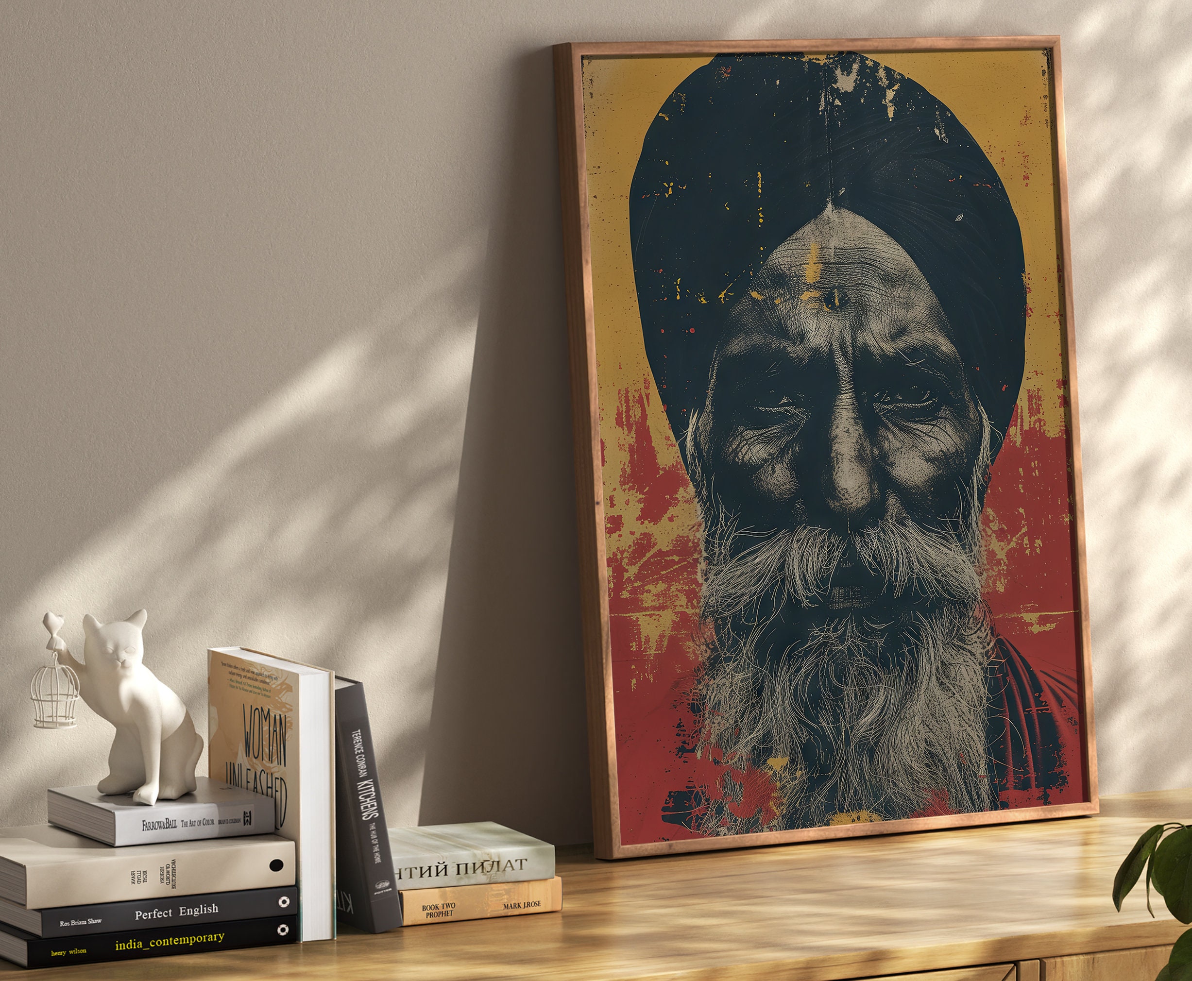 Sikh Guru Print Poster Sikh Wallpaper Oil Painting Sikh Wall Art Sikh ...