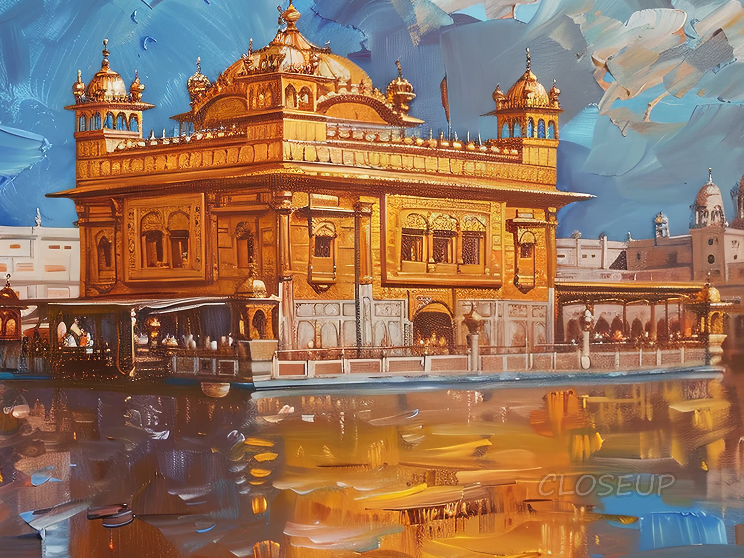 Gurudwara Sikh Art Golden Temple Poster Unframed Sikh Wall Art Sikhism ...
