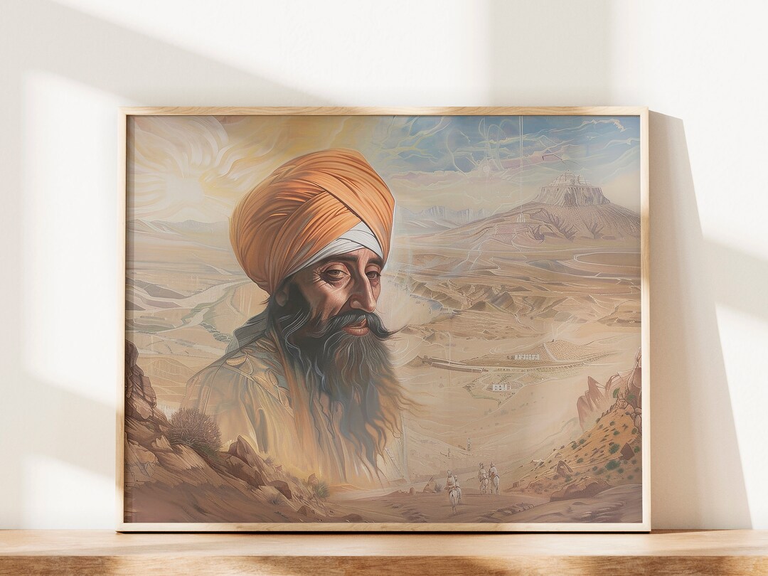Sikh Guru Sikh Oil Painting 550+ DPI Poster Sikh Wall Art Religious Art ...