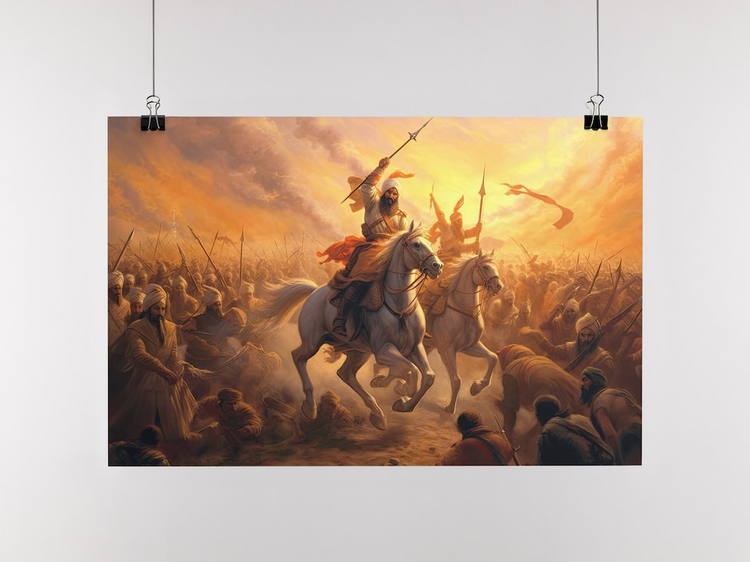 The Battle of Muktsar | Sikh Poster | Sikh Art | Wall Decor | Sikh Wall ...