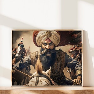 Fierce Sikh Warrior Charging Into Battle - Digital Print | Sikh Art ...