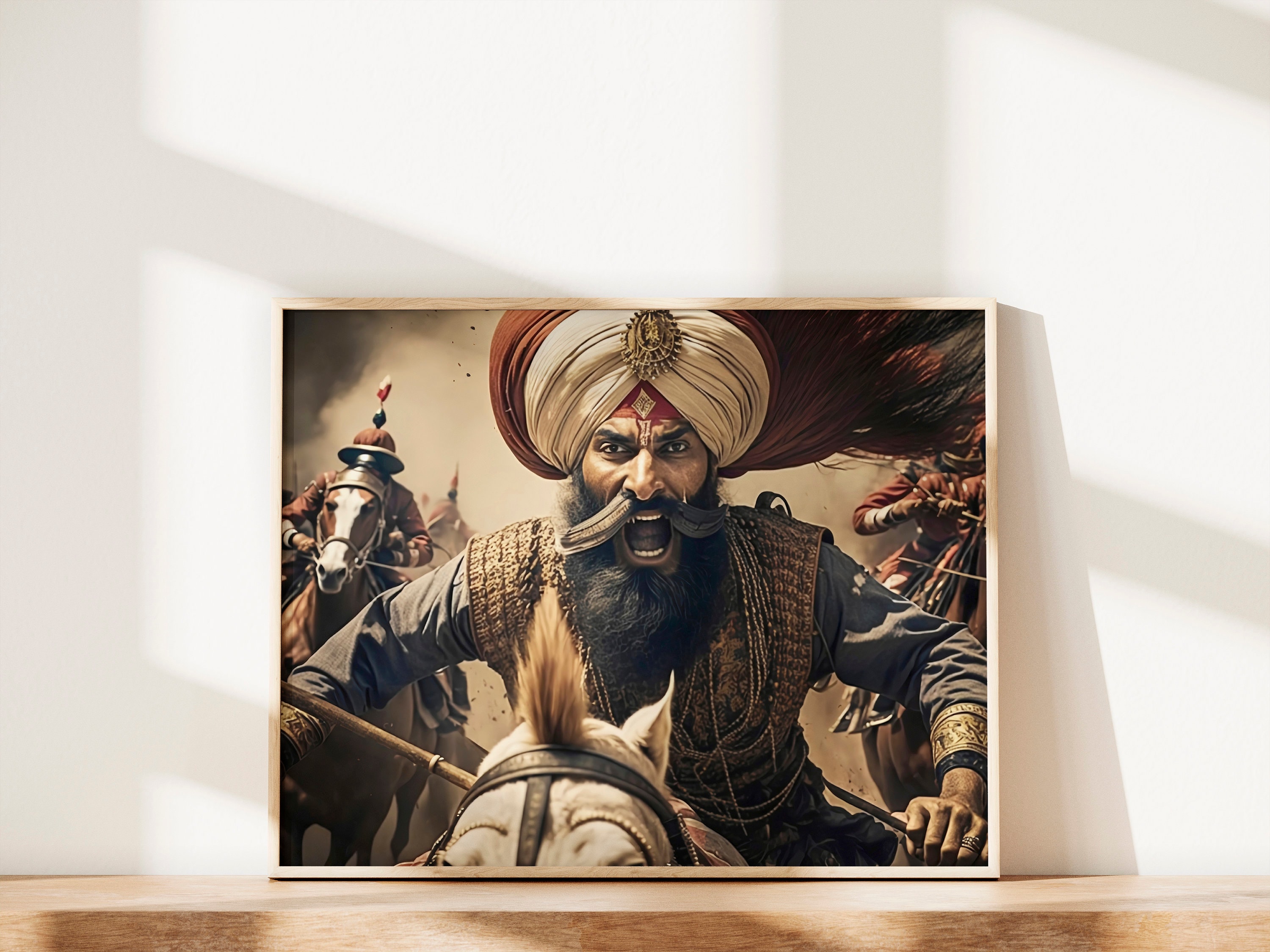 Fierce Sikh Warrior Charging Into Battle - Digital Print | Sikh Art ...