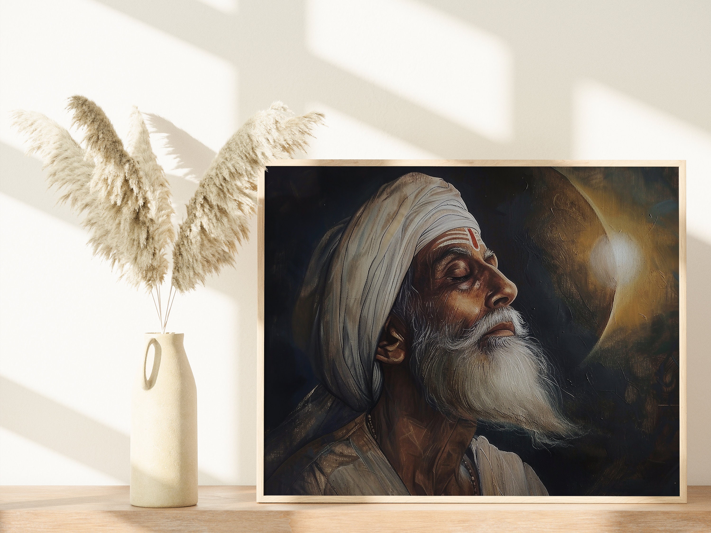 Guru Amar Das Ji Sikh Oil Painting 550+ DPI Poster Sikh Wall Art ...